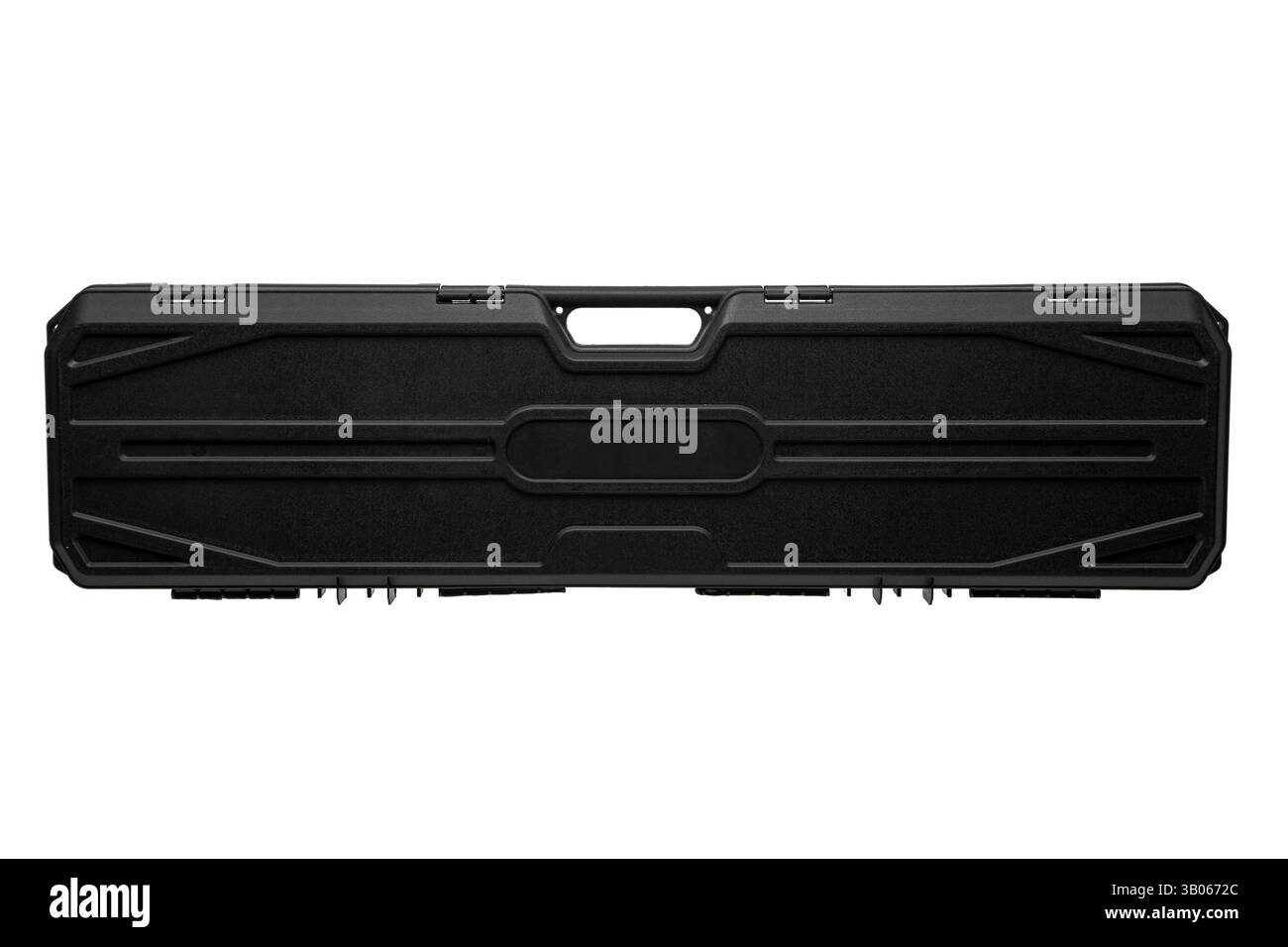 Durable black hard case for rifles and tactical gear, shown closed with ...