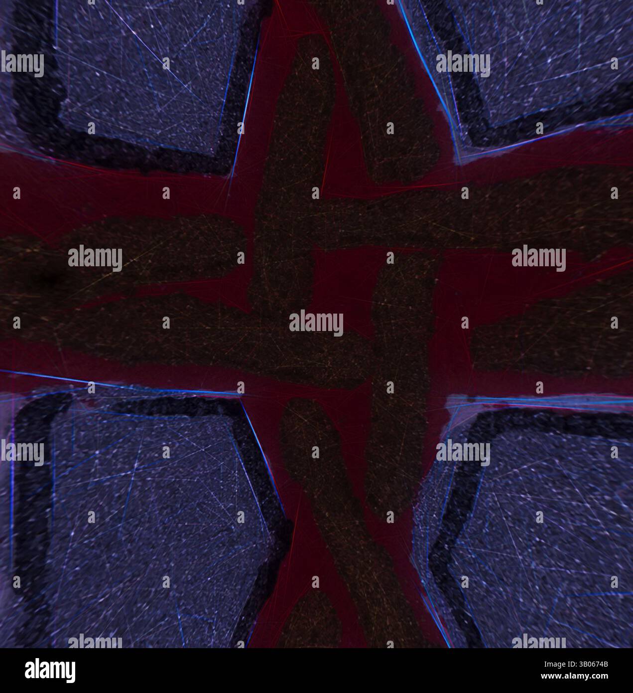 An abstract composition featuring intersecting geometric shapes with a ...