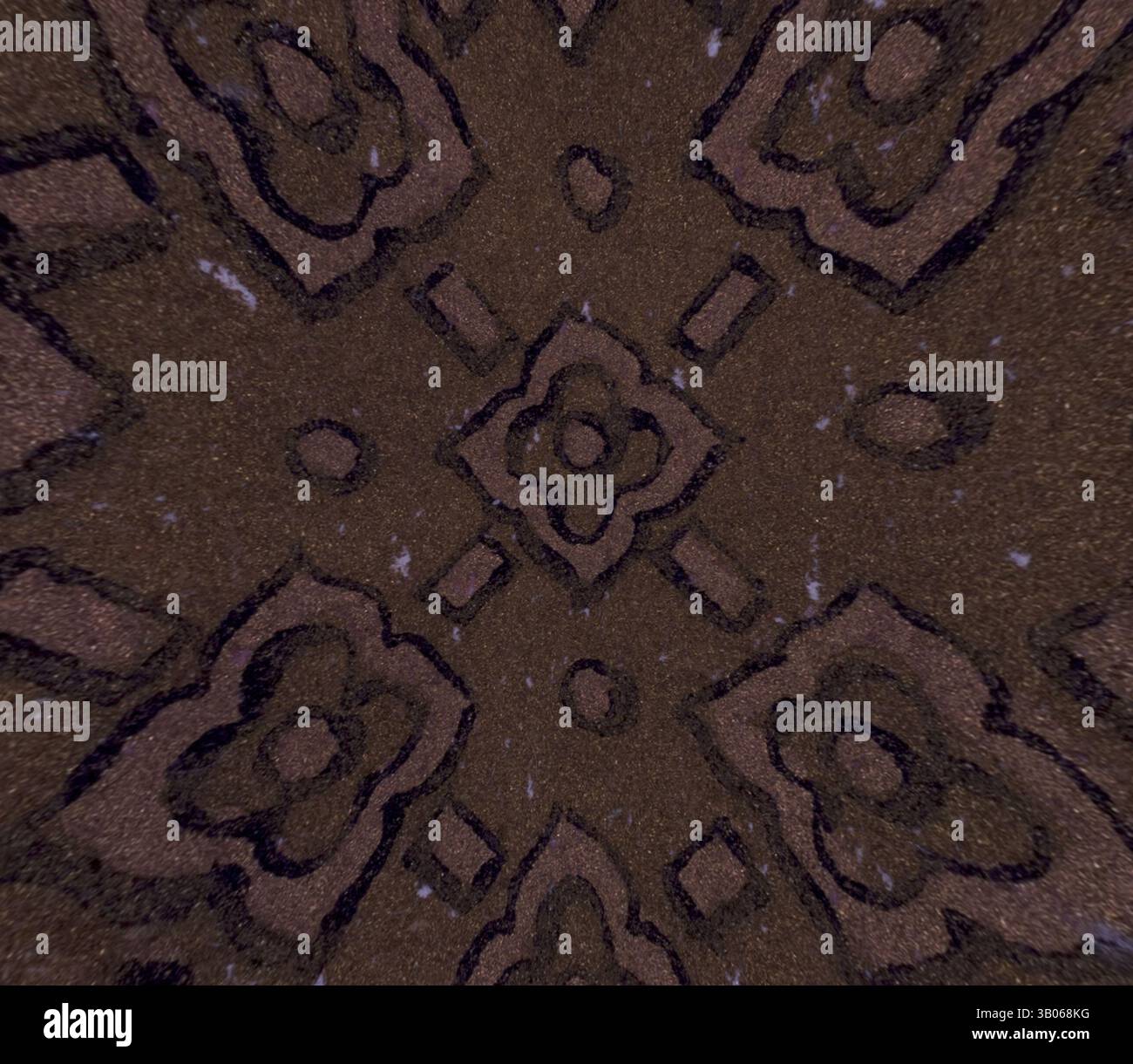 Intricate floral patterns intertwine with geometric shapes, creating a ...