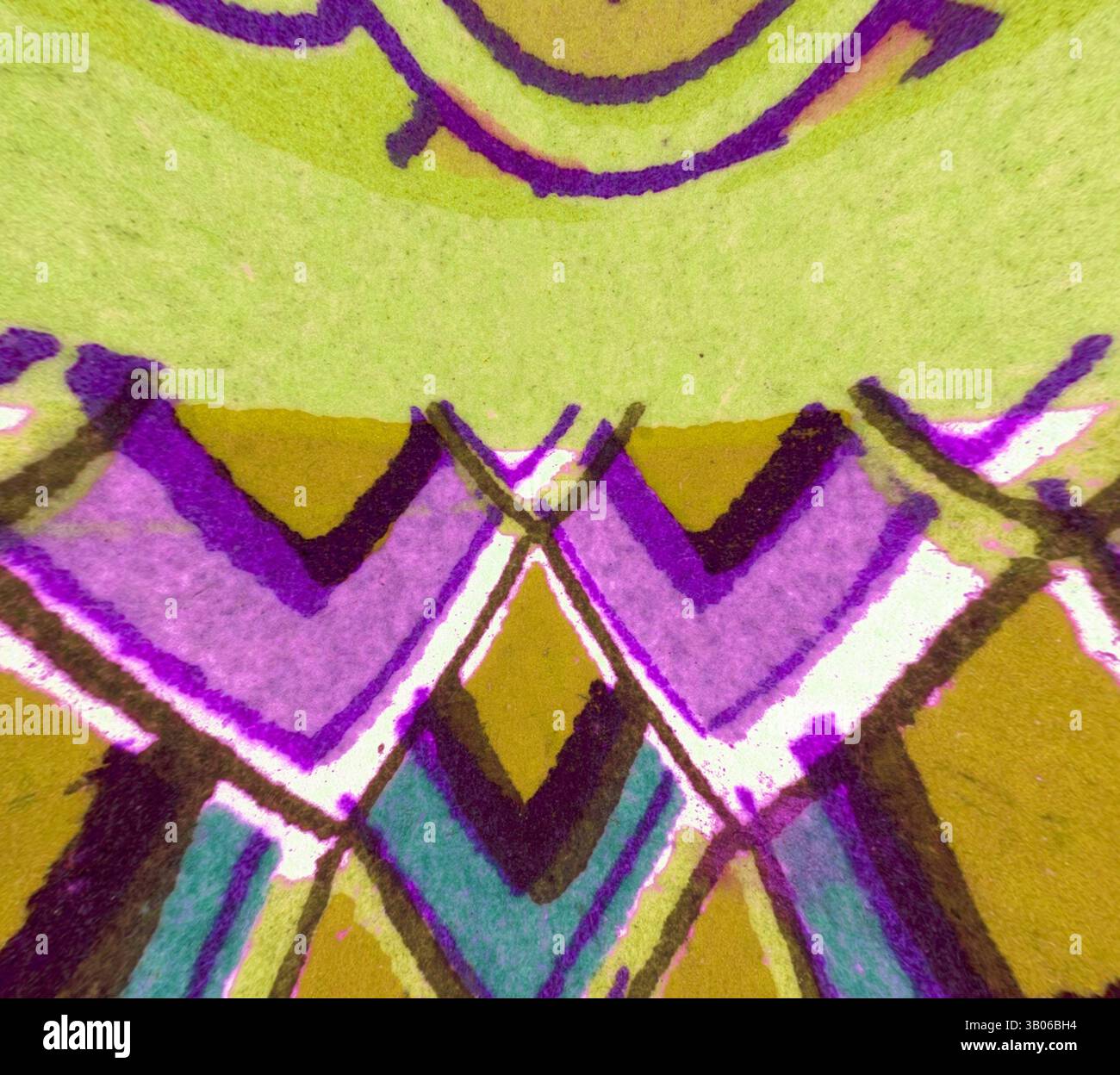 An abstract design featuring vibrant geometric patterns in bold colors, showcasing intersecting ...