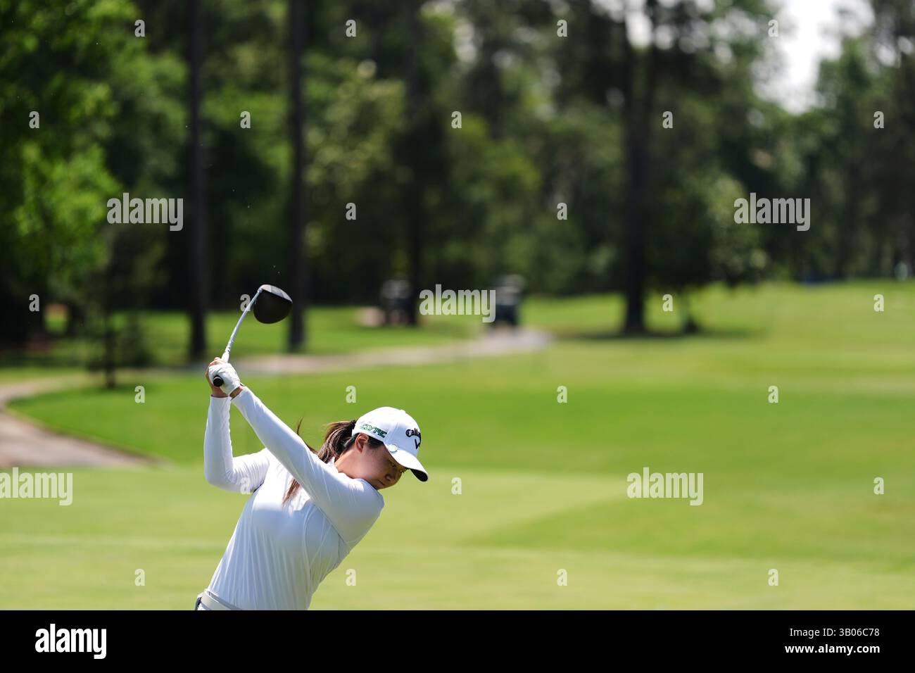 Yan Liu, of China, hits on the front nine during a practice round at ...