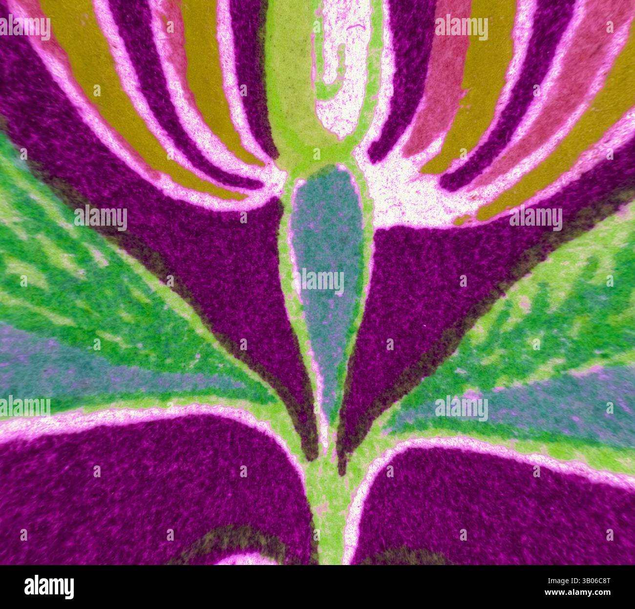 A vibrant floral design featuring bold colors and intricate patterns ...