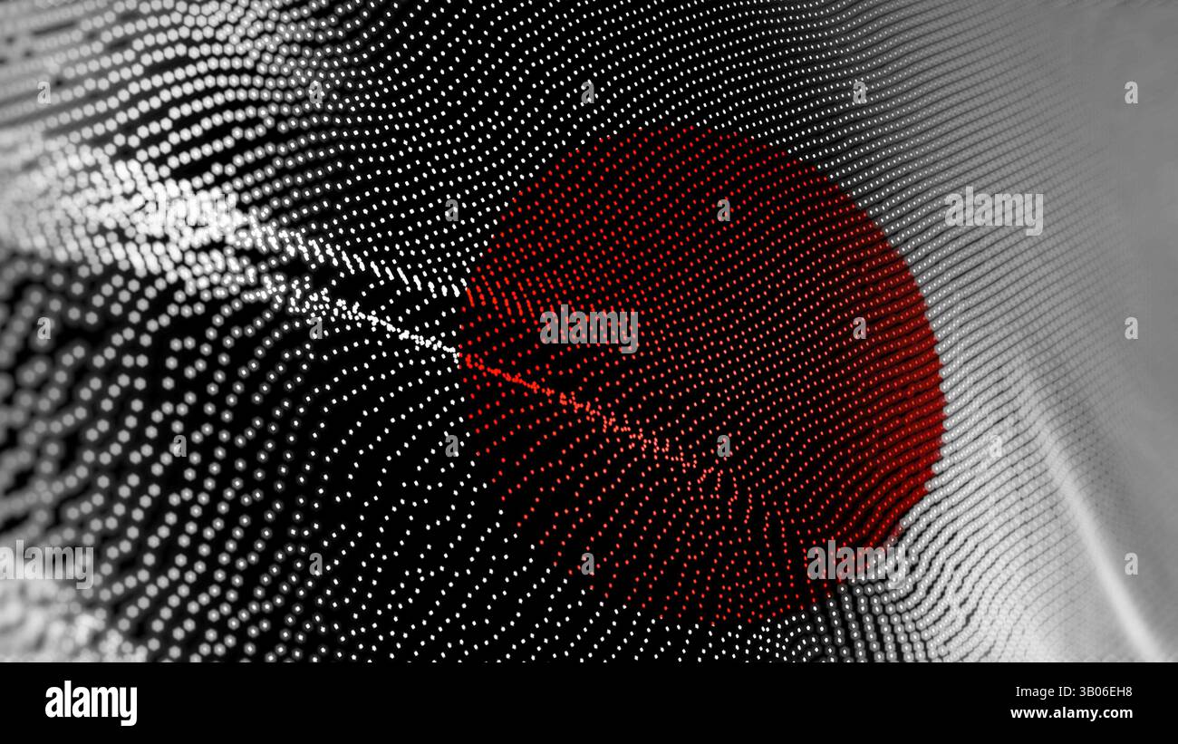 Japan digital technology flag cyber background. Japanese banner ...