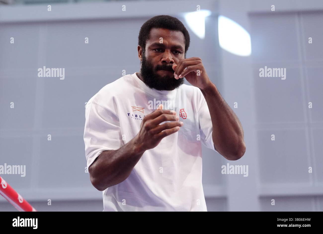 Cheavon Clarke during a public workout at The Pelligon, London. Picture ...
