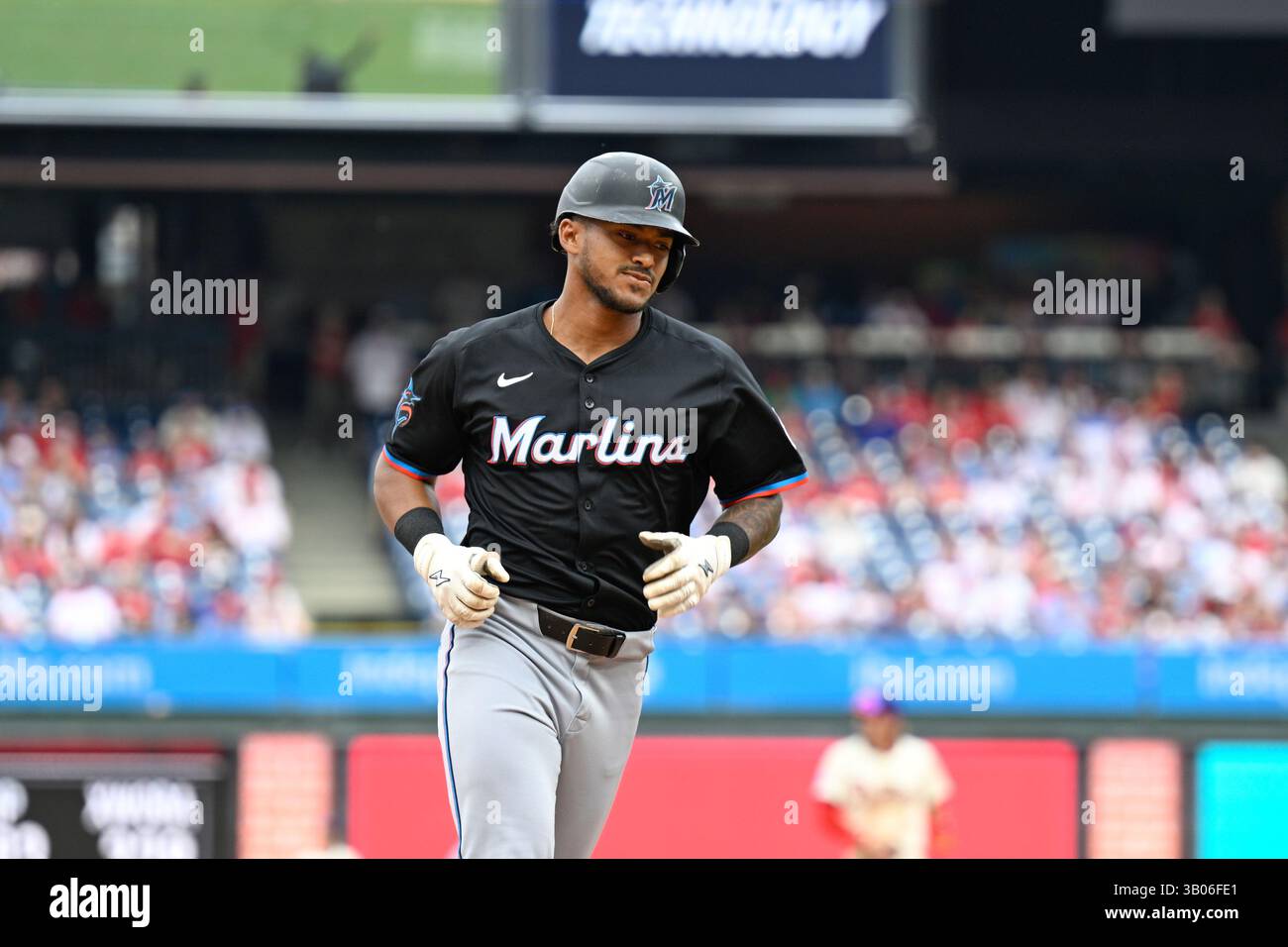 PHILADELPHIA, PA - APRIL 19: Miami Marlins outfielder Dane Myers (54 ...