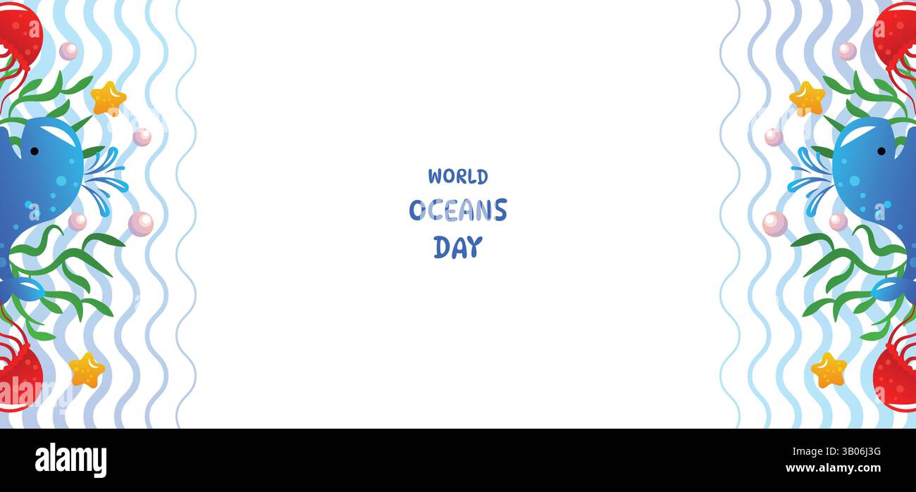 World Ocean Day Marine Life Awareness Illustration Stock Vector Image & Art - Alamy