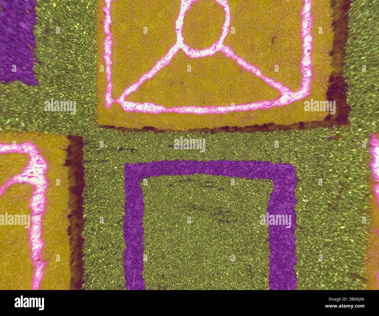 A vibrant and textured pattern featuring concentric squares in bold ...