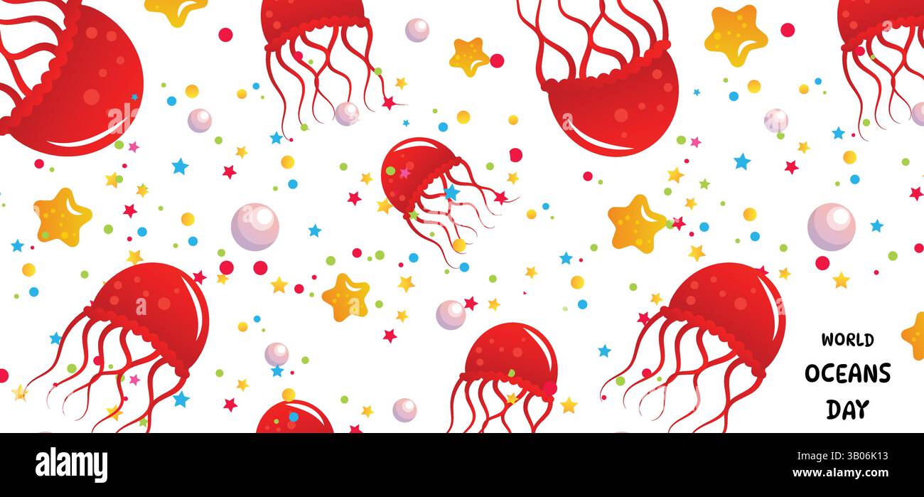 World Ocean Day Marine Life Awareness Illustration Stock Vector Image & Art - Alamy