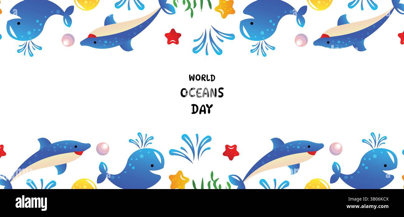 World Ocean Day Marine Life Awareness Illustration Stock Vector Image & Art - Alamy