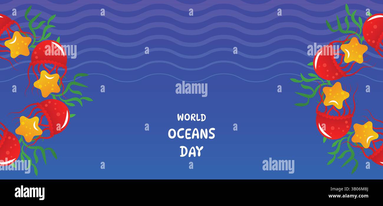 World Ocean Day Marine Life Awareness Illustration Stock Vector Image & Art - Alamy
