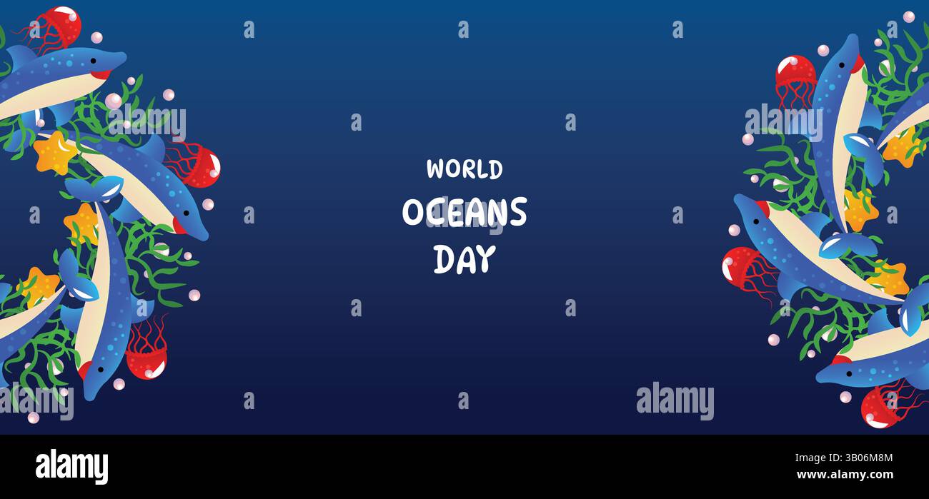 World Ocean Day Marine Life Awareness Illustration Stock Vector Image & Art - Alamy