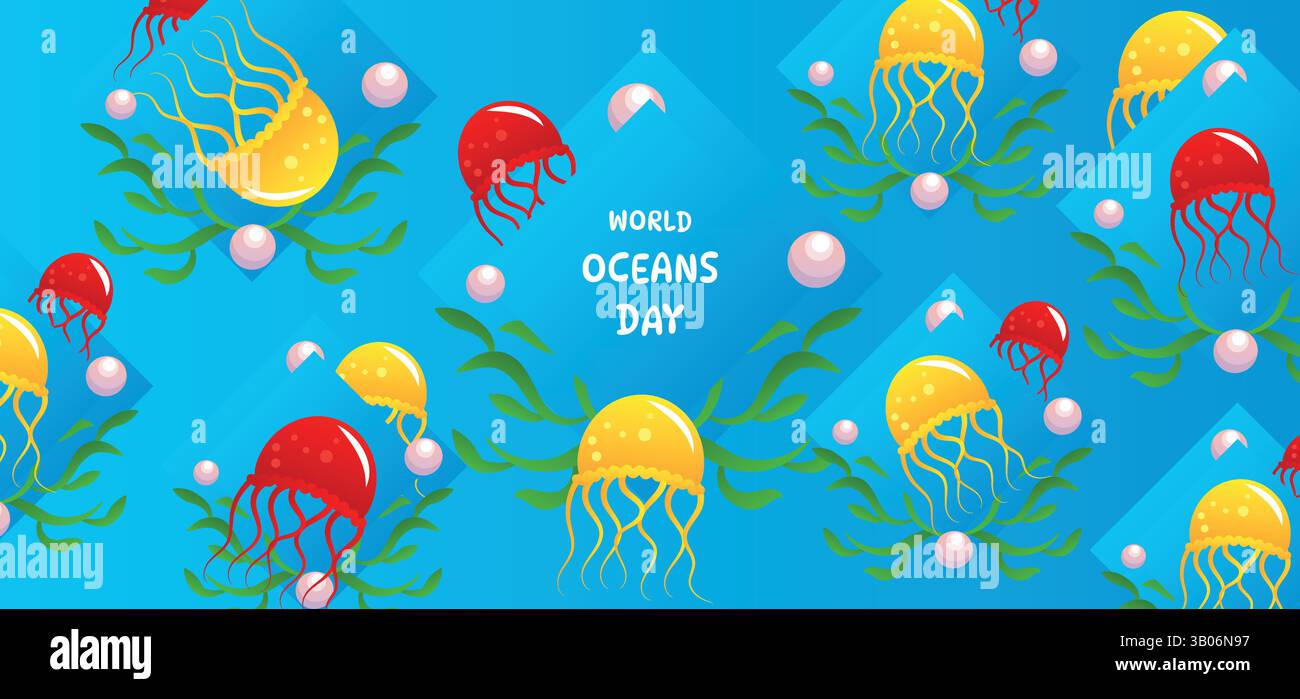 World Ocean Day Marine Life Awareness Illustration Stock Vector Image & Art - Alamy