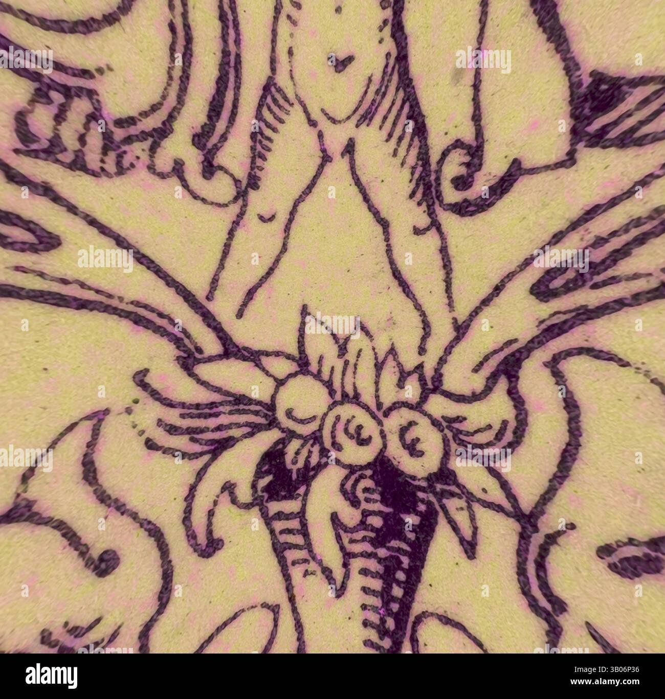 A detailed illustration featuring a central figure surrounded by ...