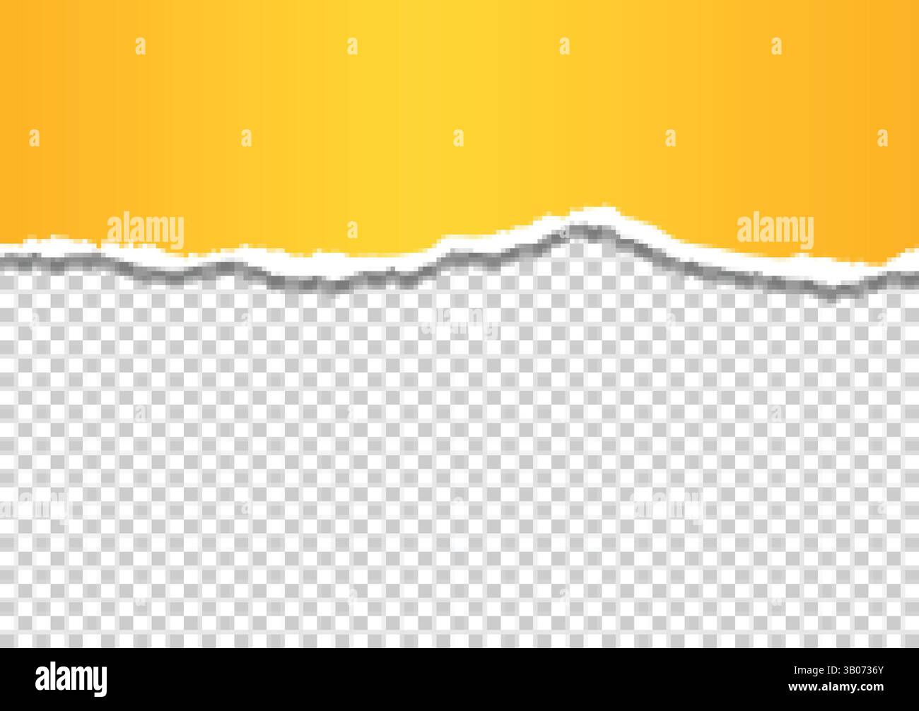 Torn piece of horizontal paper with soft shadow isolated on light ...