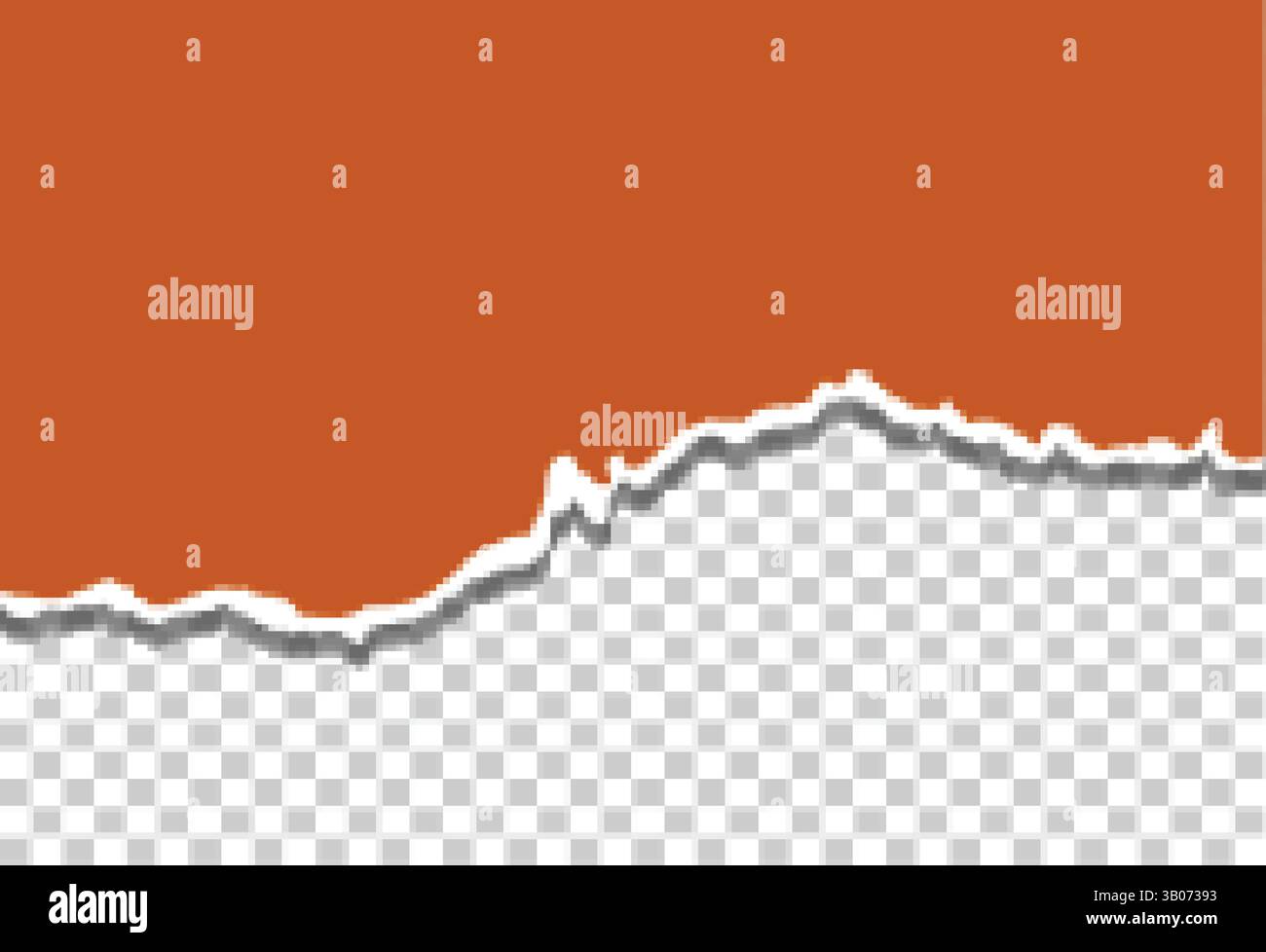 Torn piece of horizontal paper with soft shadow isolated on light ...