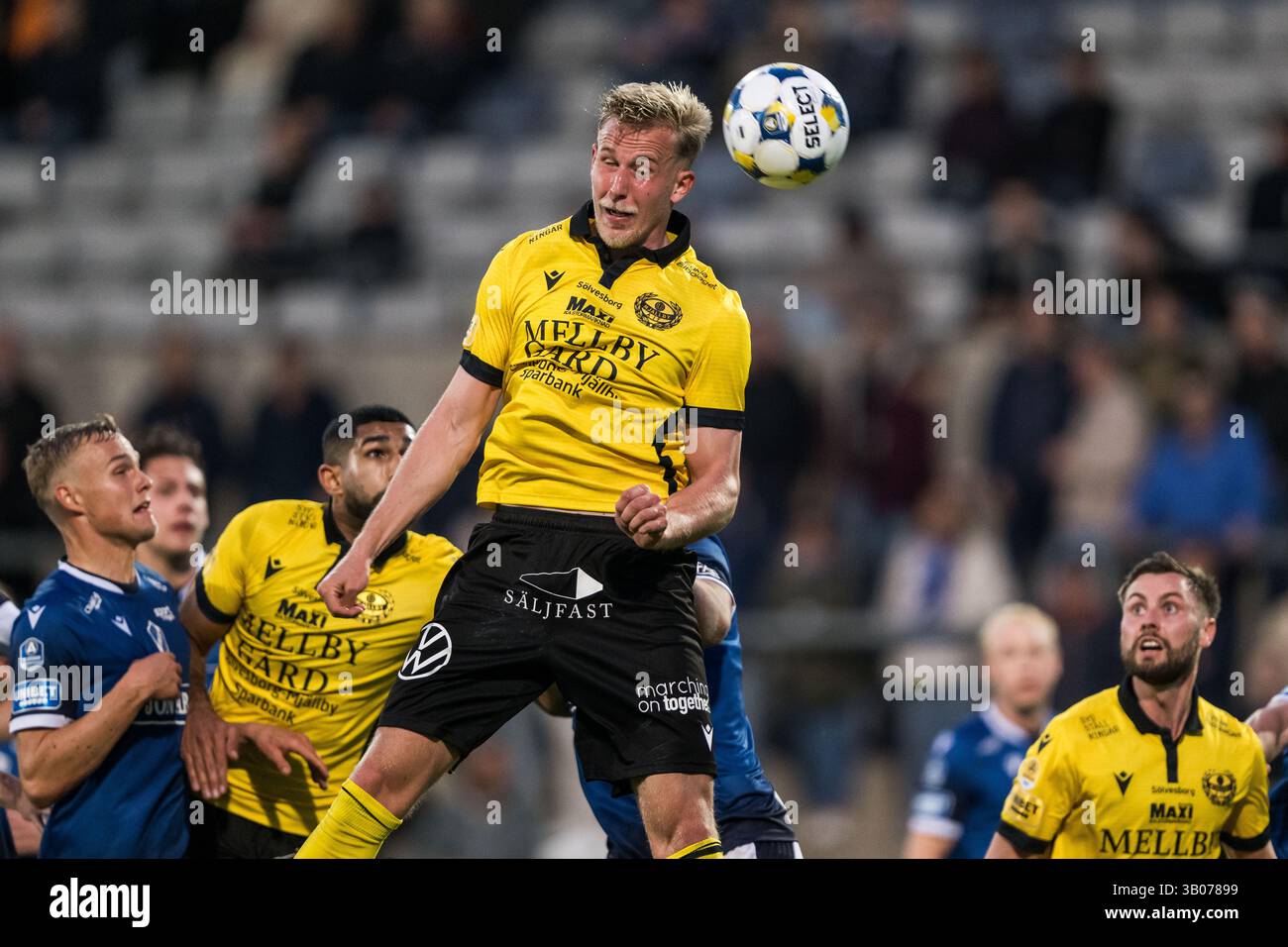 Halmstad, Sverige. 23rd Apr, 2025. 250423 Mjällbys Herman Johansson ...