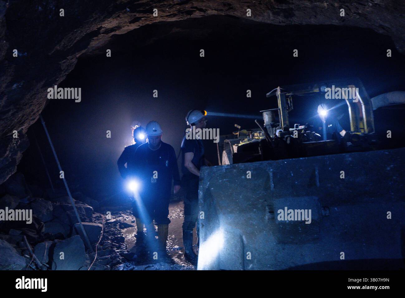 Miners work at Trepca mining complex, in Kosovo Miners work at Trepca ...