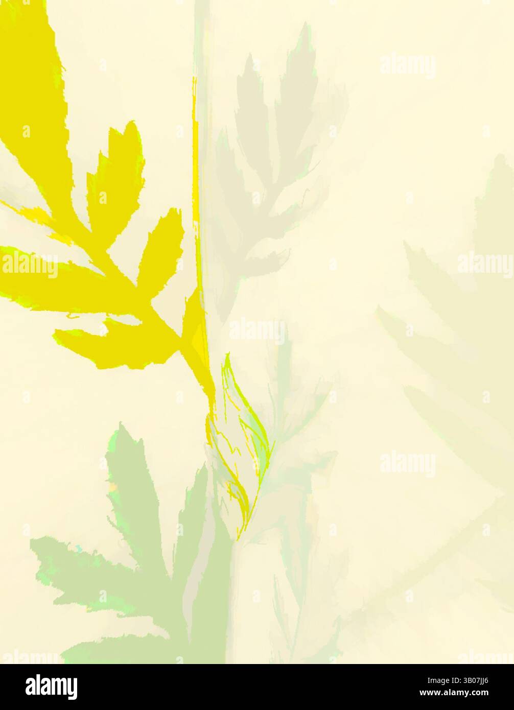 Abstract outlines of leaves in shades of yellow hi-res stock ...