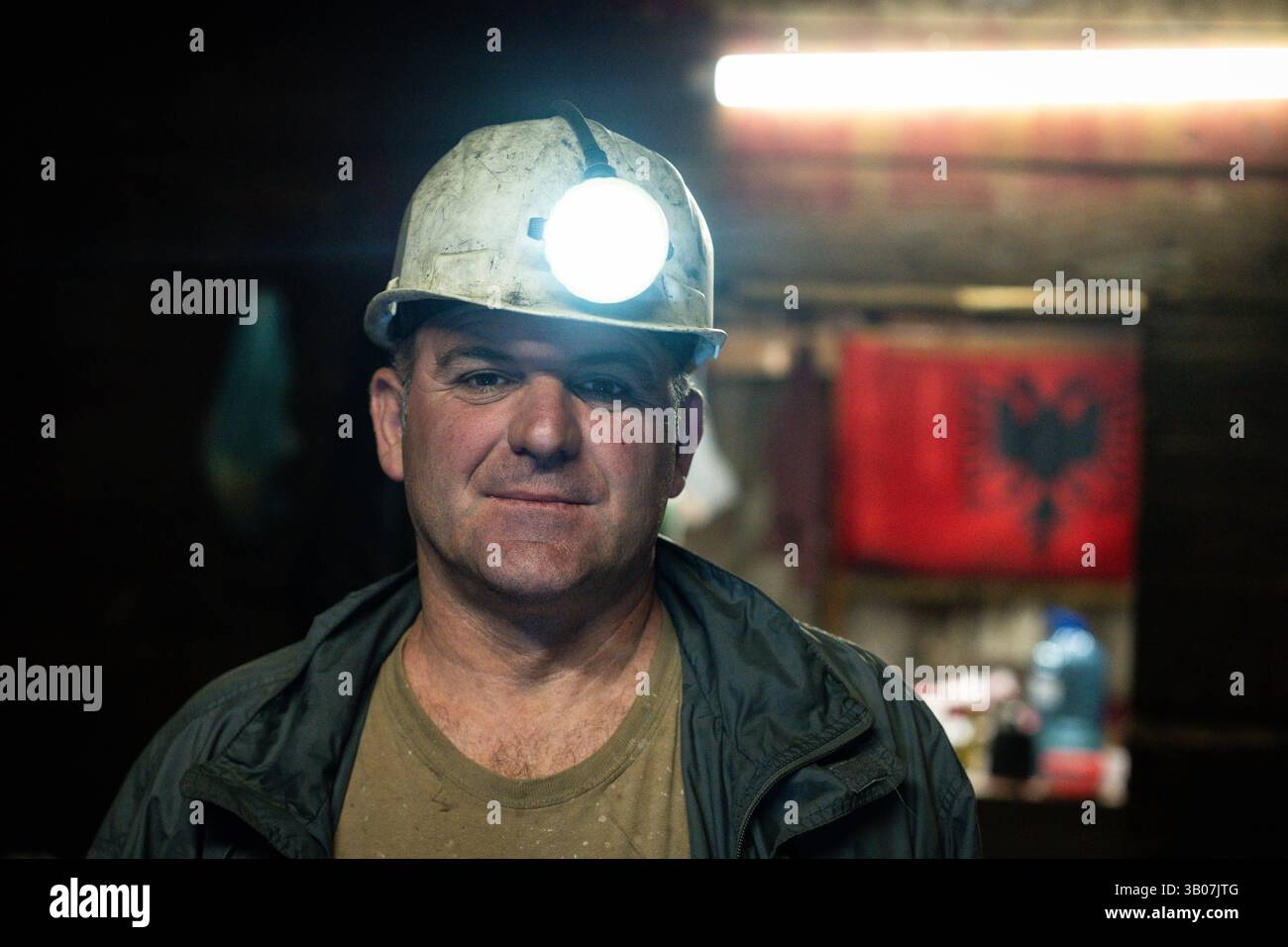 Miners work at Trepca mining complex, in Kosovo Miners rest at Trepca ...