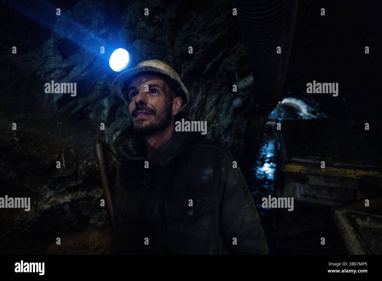 Miners work at Trepca mining complex, in Kosovo A miner works at Trepca ...