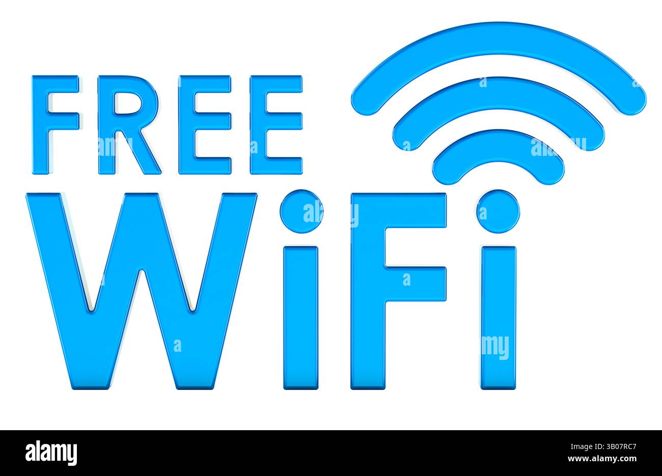 Free Wi-Fi concept. 3D rendering isolated on white background Stock ...