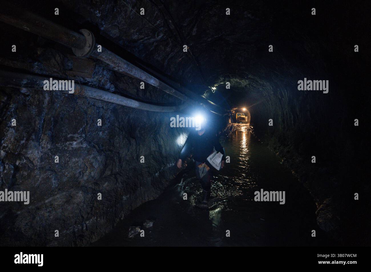 Miners work at Trepca mining complex, in Kosovo Miners work at Trepca ...