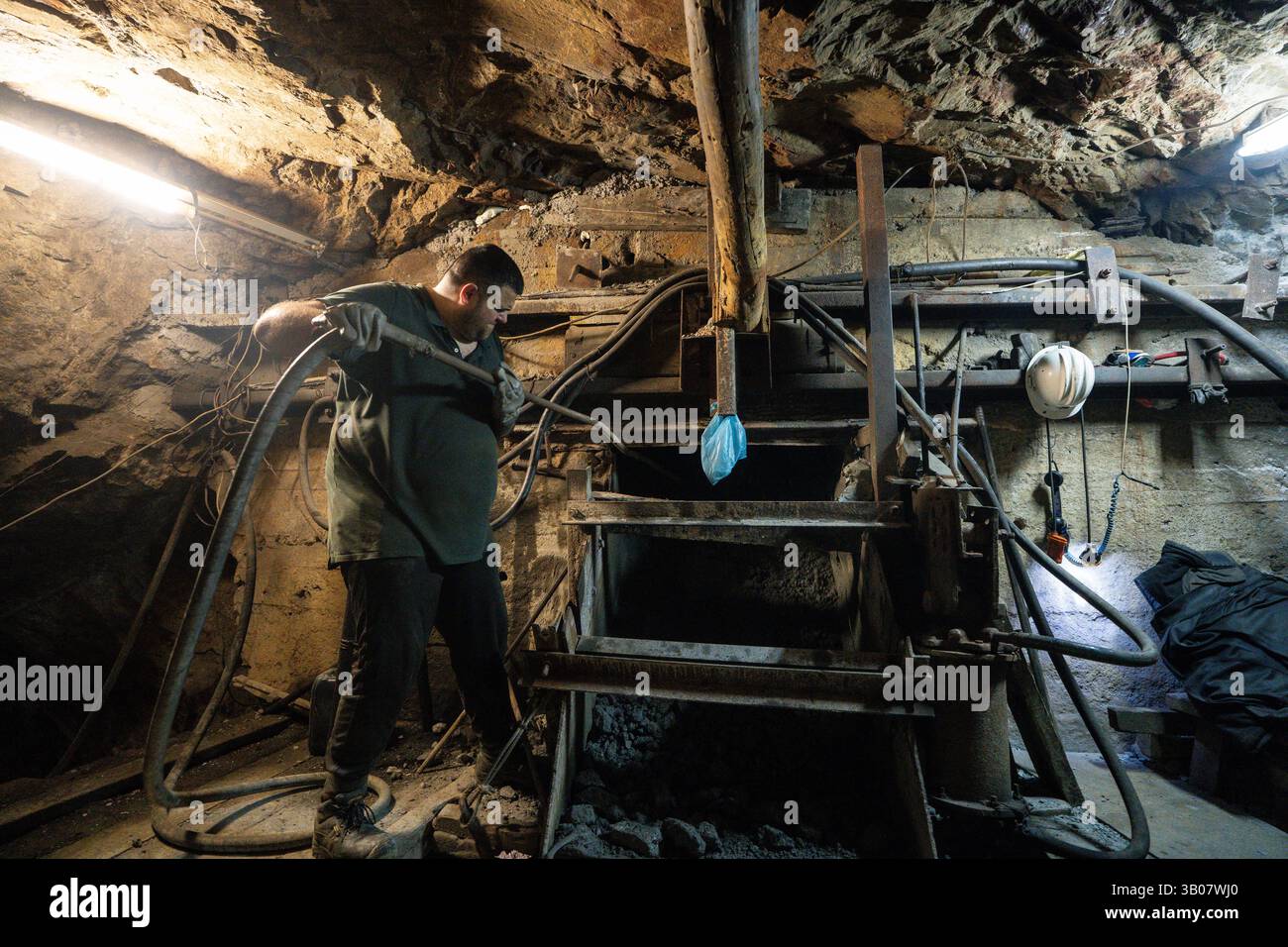 Miners work at Trepca mining complex, in Kosovo A miner works at Trepca ...