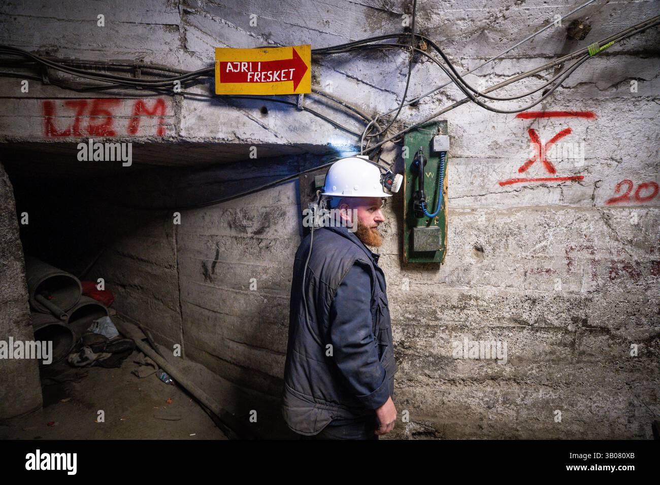 Miners work at Trepca mining complex, in Kosovo A miner works at Trepca ...