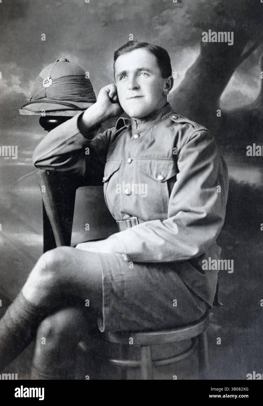 A Royal Engineers sapper in tropical uniform during the inter-war ...