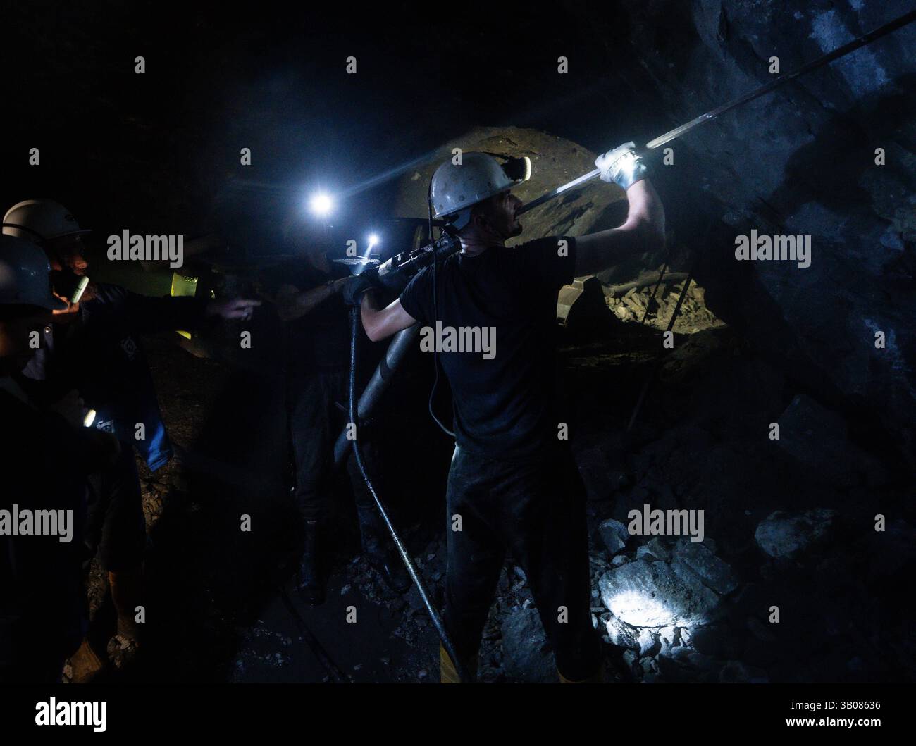 Miners work at Trepca mining complex, in Kosovo Miners work at Trepca ...