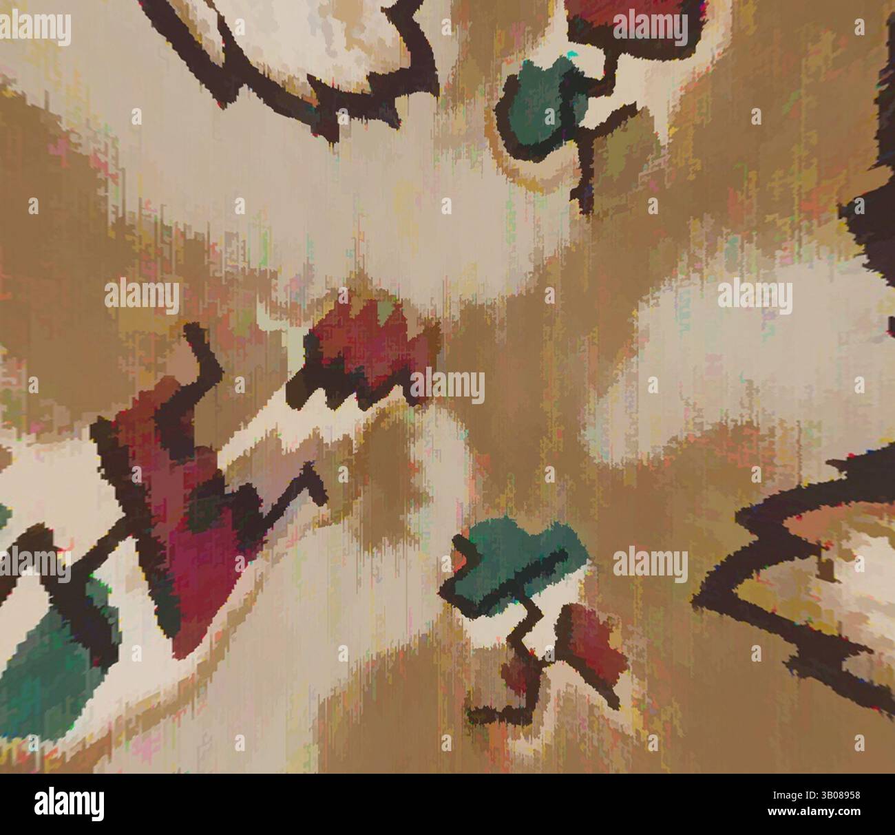 An abstract composition featuring swirling patterns in earthy tones ...