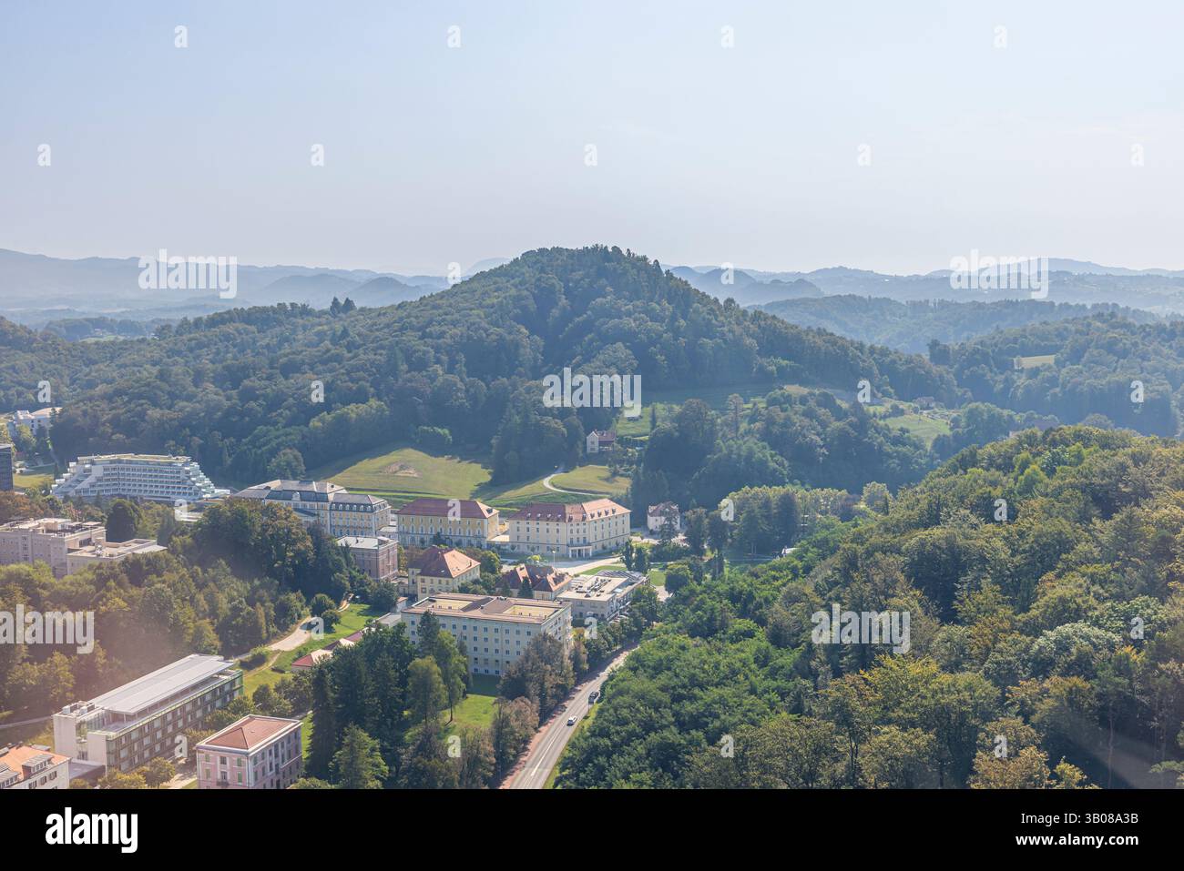 Scenic view from Stolp Kristal tower at the base of Trzaski Hrib in ...