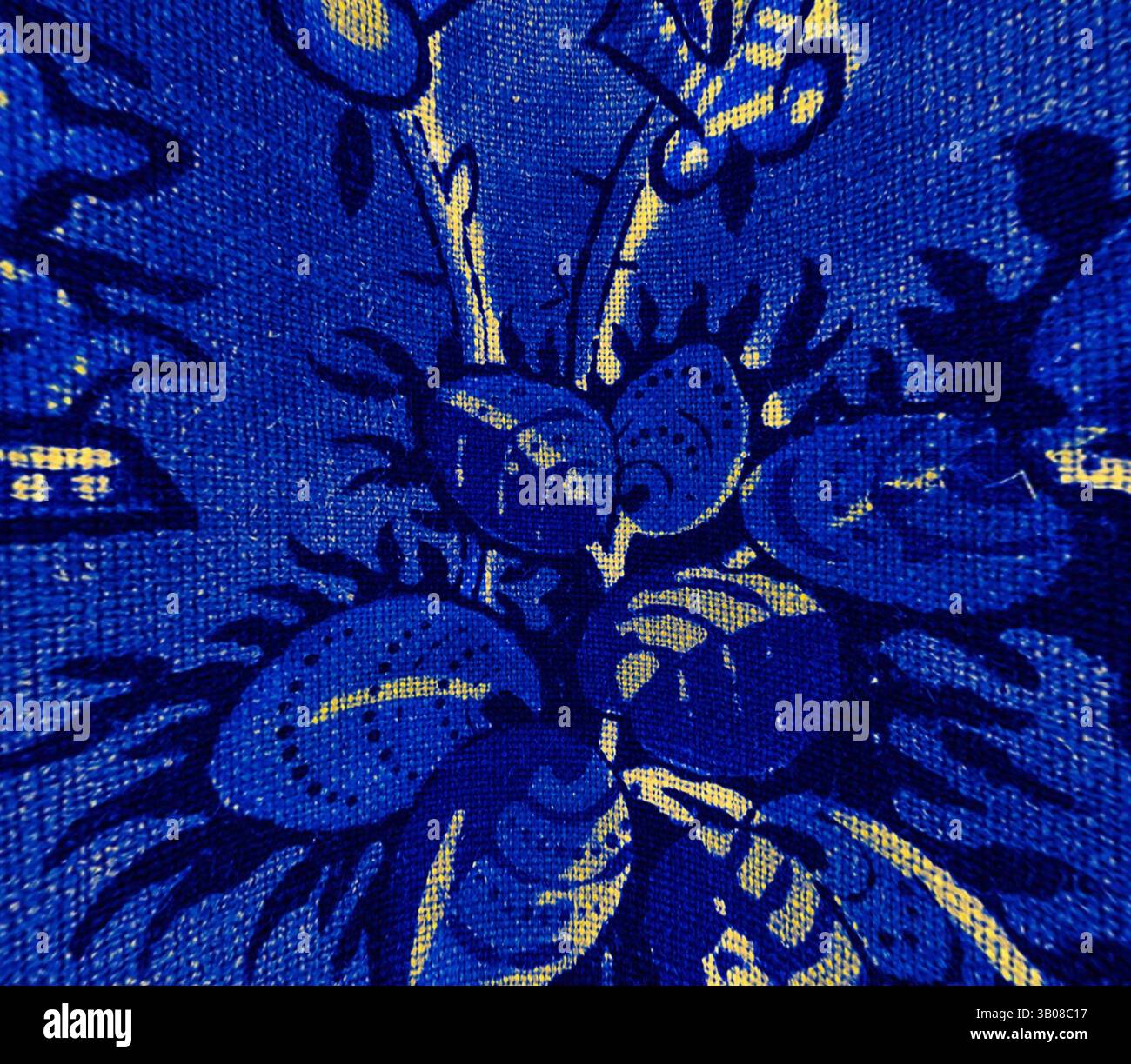 An intricate textile design featuring vibrant floral and botanical ...