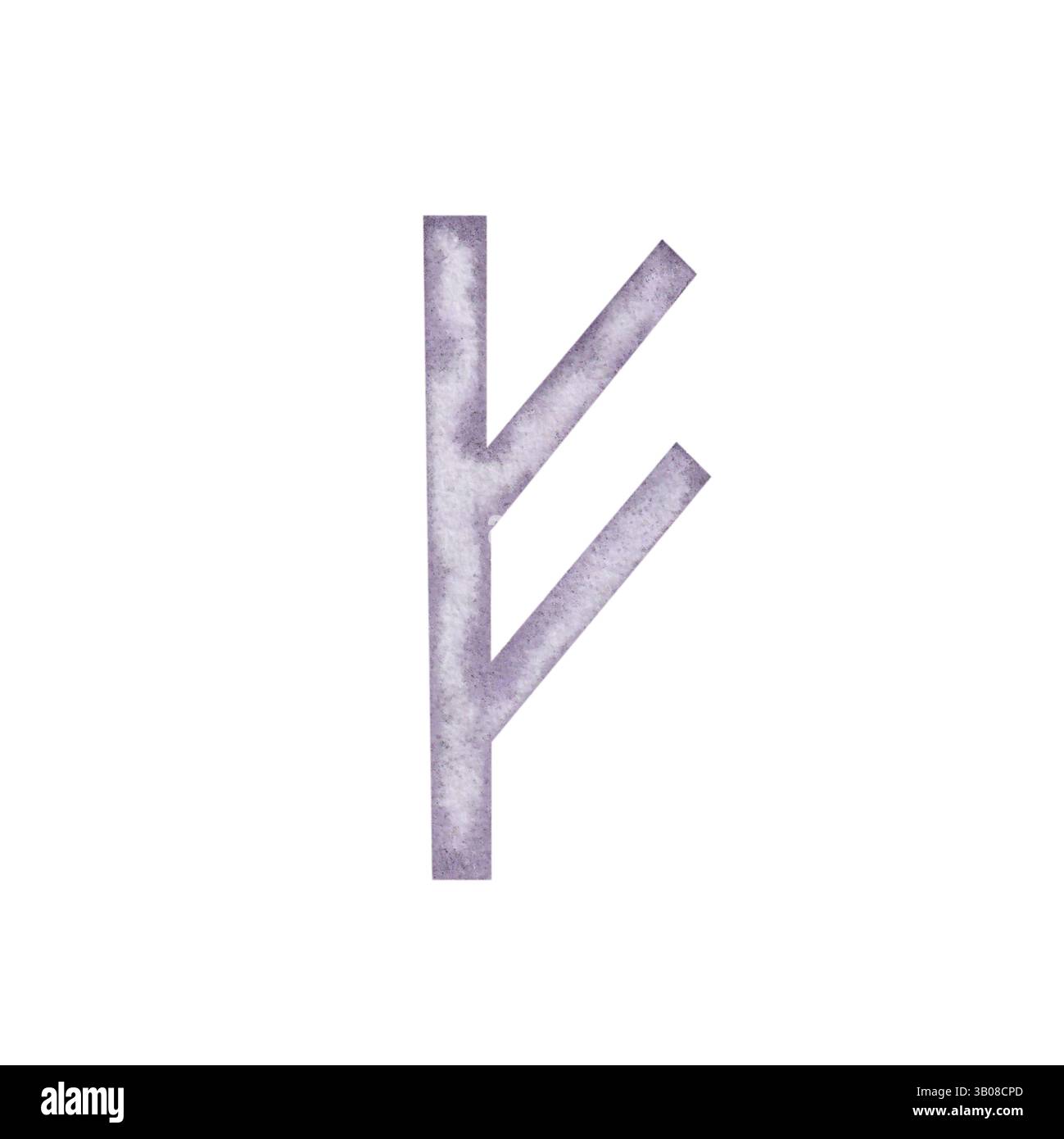 Rune fehu, watercolor hand drawn illustration isolated on white ...