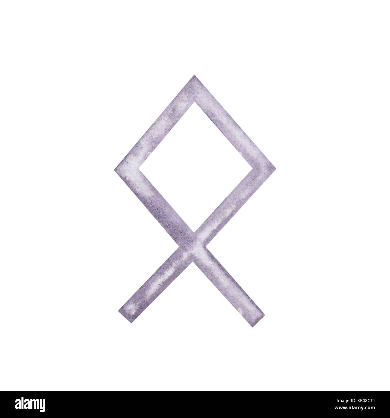Rune othala, watercolor hand drawn illustration isolated on white ...