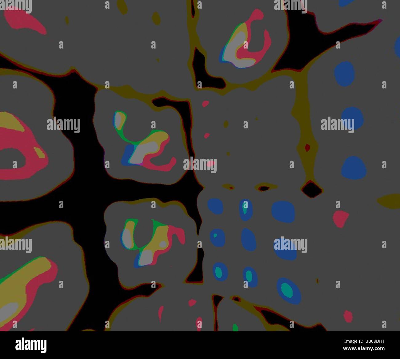 An abstract composition featuring a dynamic interplay of shapes and ...