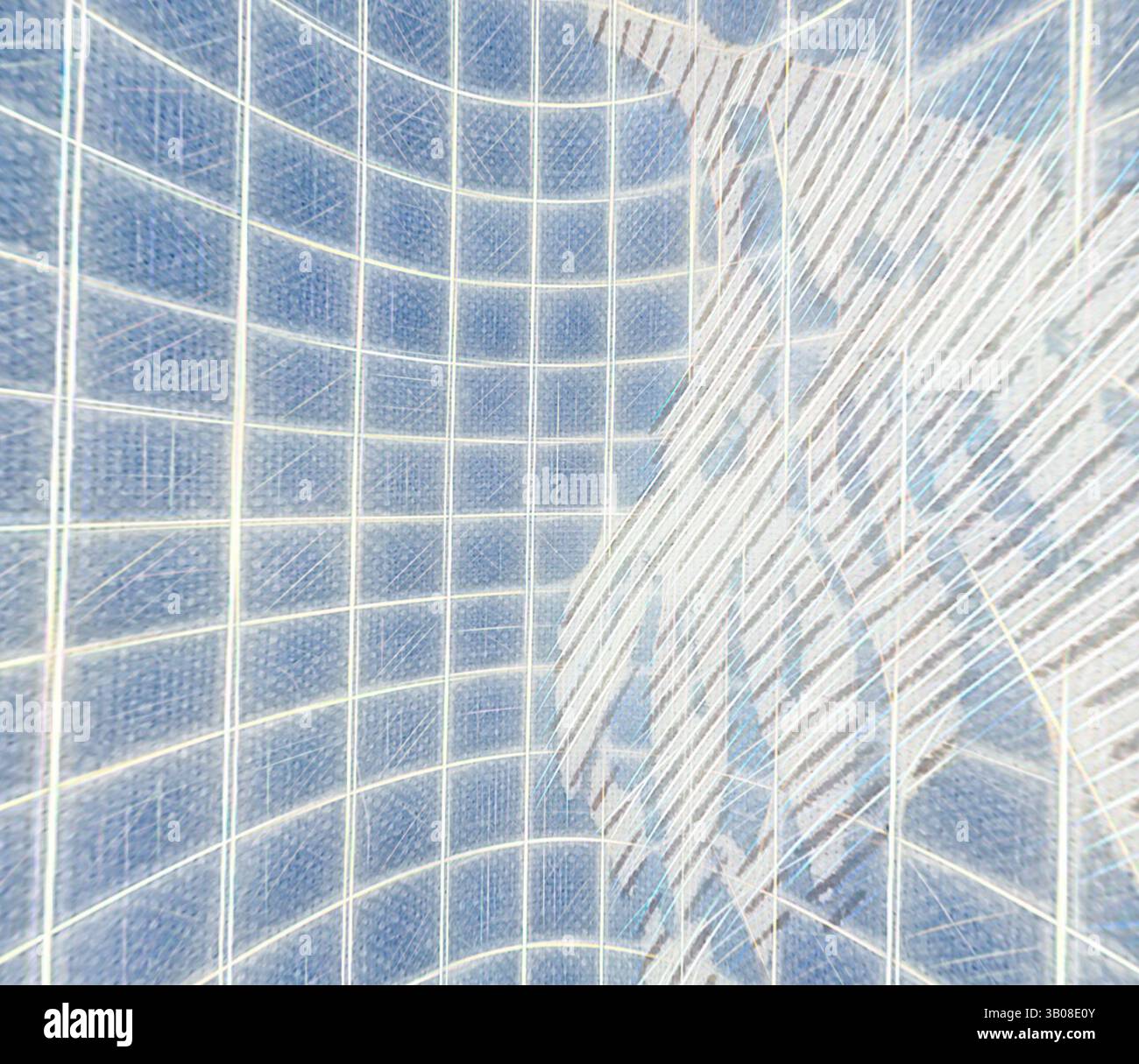 A textured surface features a grid pattern overlaying a stylized ...