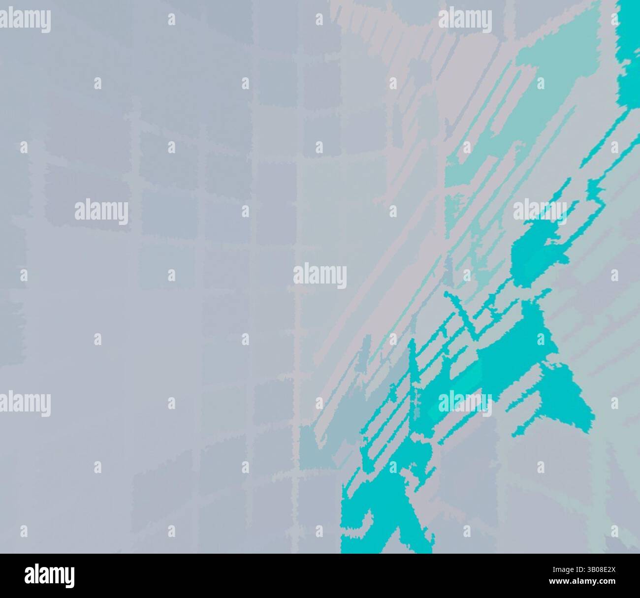 A dynamic abstract composition featuring intersecting lines and shapes in a palette of soft ...