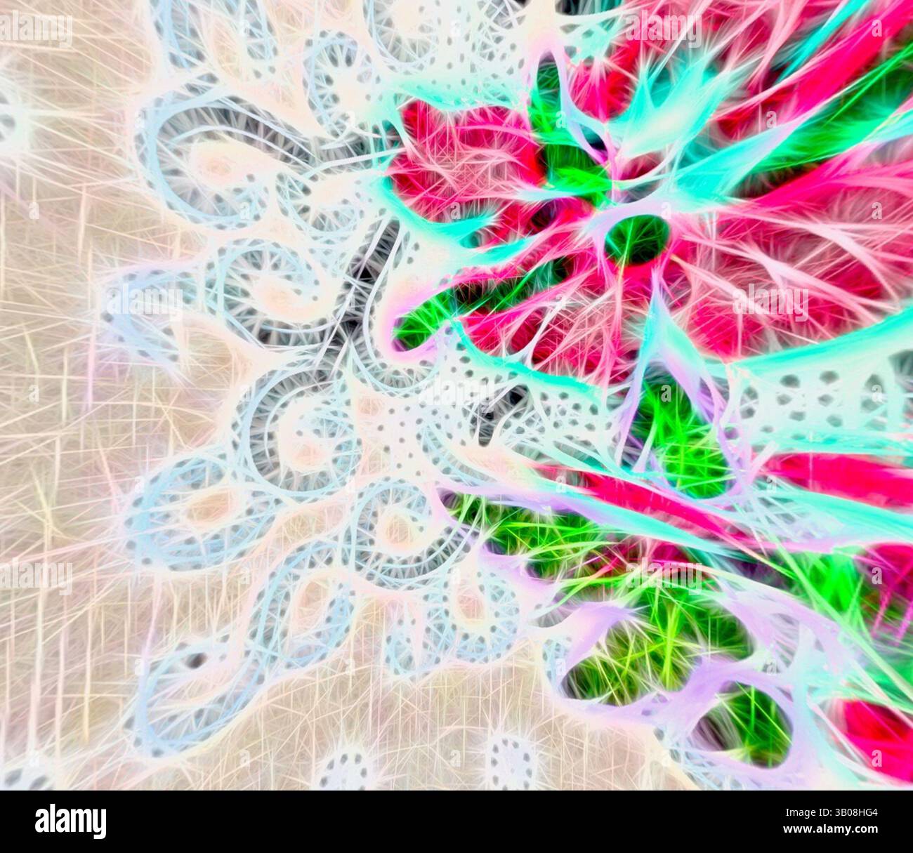 An intricate design featuring swirling patterns and vibrant colors that ...