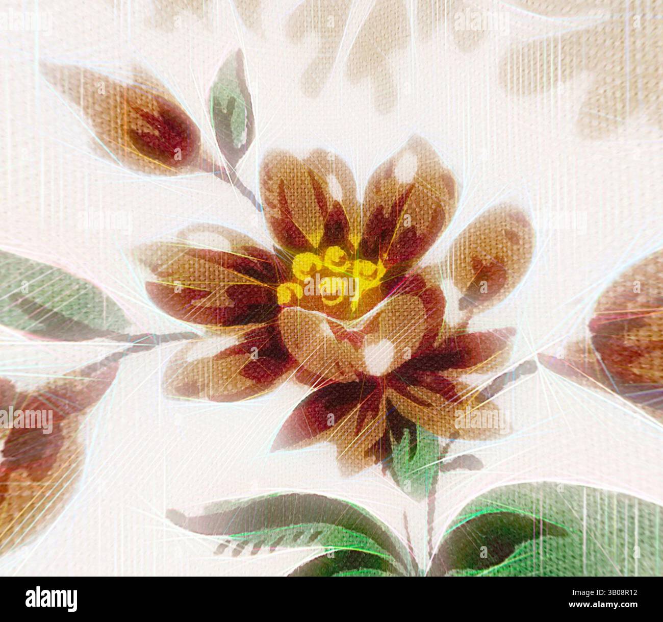 A delicate flower blooms, showcasing rich brown petals accented by ...