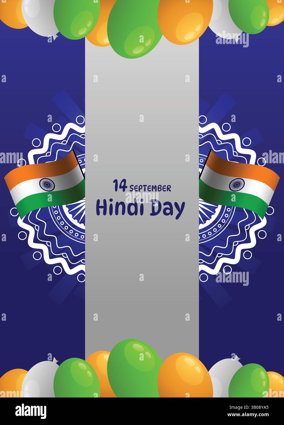 Hindi Diwas National Language Celebration Illustration Stock Vector ...