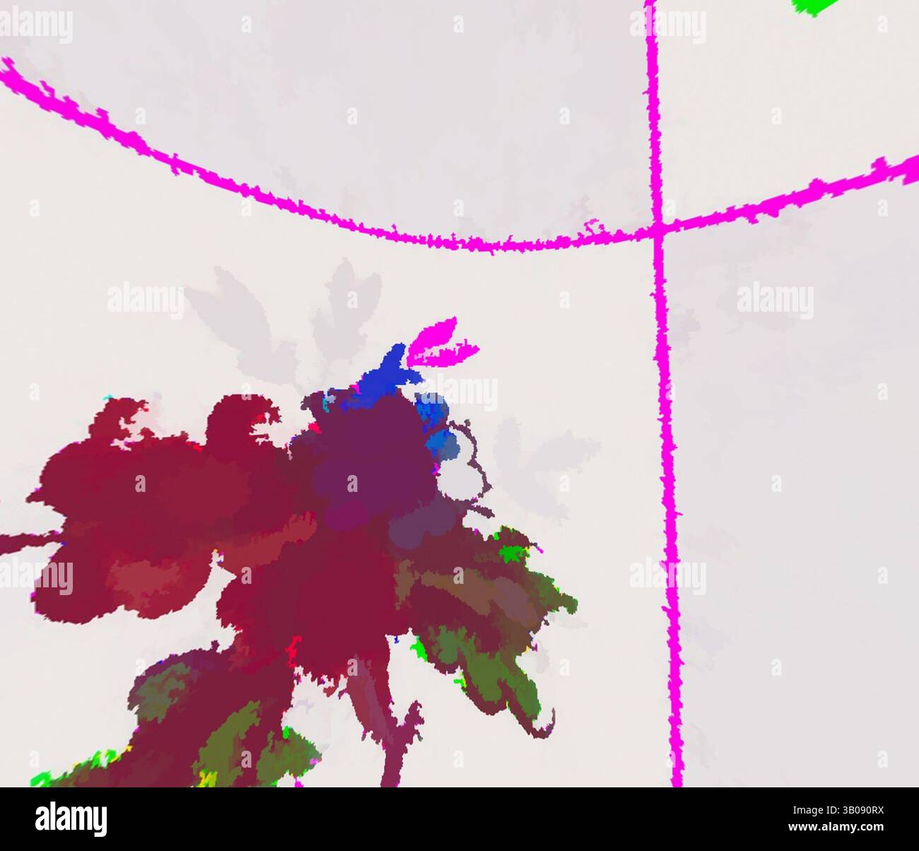 A vibrant, abstract depiction of overlapping shapes and colors ...