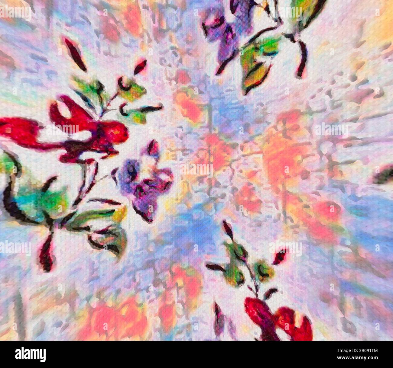 Abstract representation of flowers in shades of red hi-res stock ...