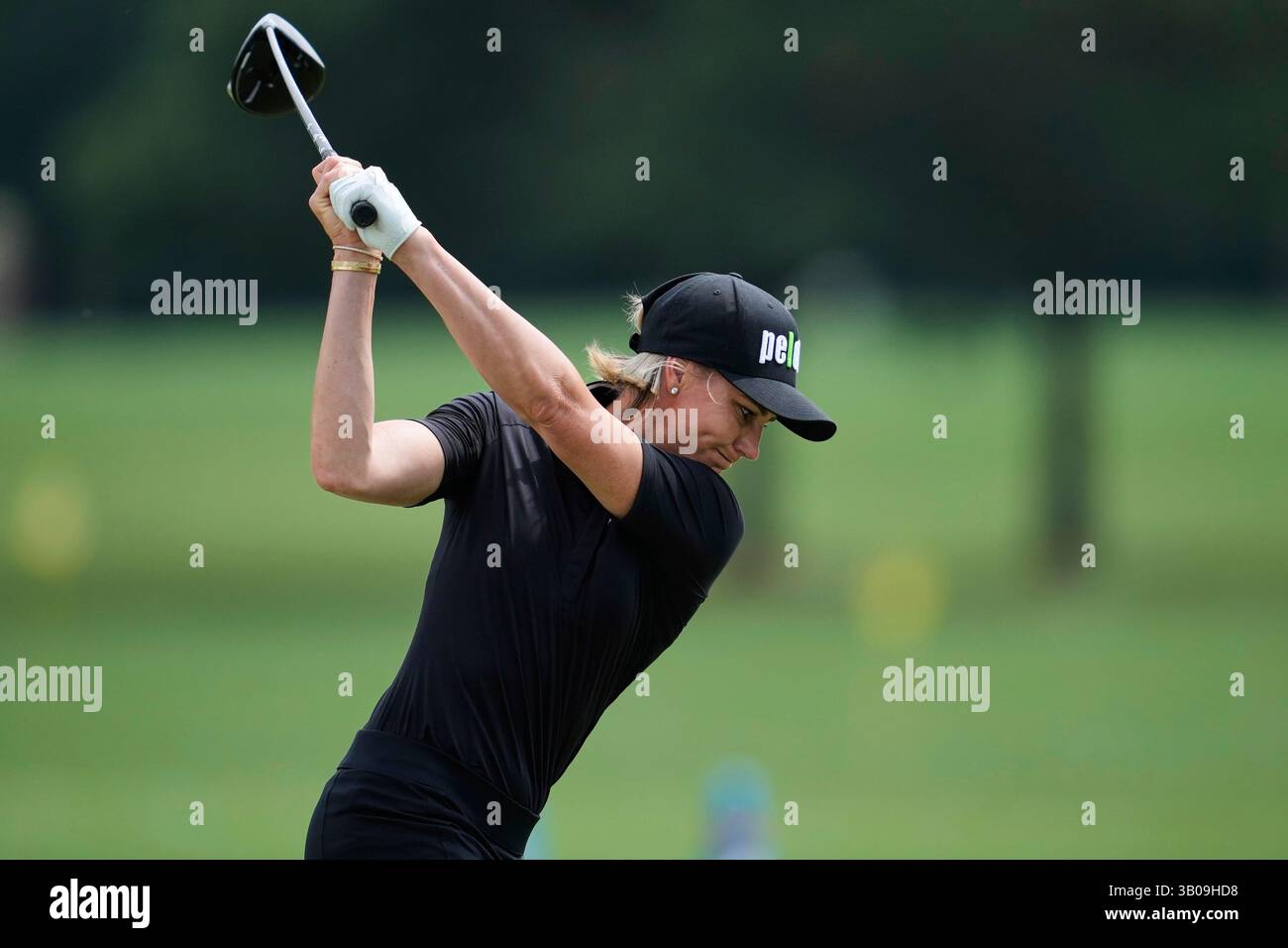 Ryann O'Toole hits on the driving range during a practice round at the ...