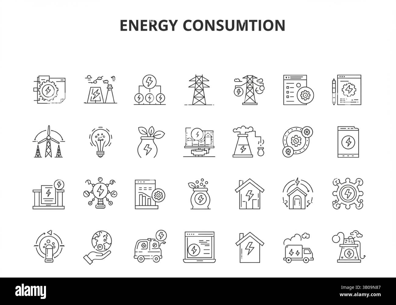 Clean Energy Icons – Solar, Wind, and Sustainable Power Solutions Stock Vector Image & Art - Alamy