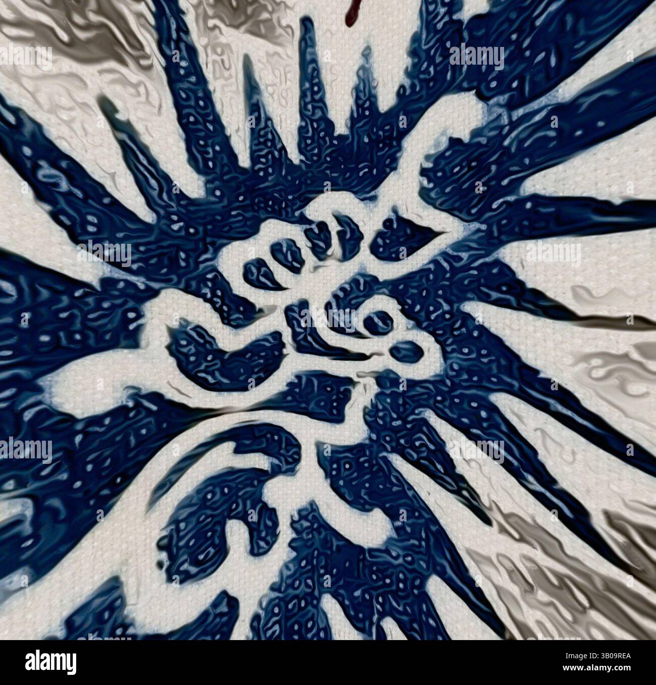 A vibrant and abstract representation of an expressive face, surrounded ...