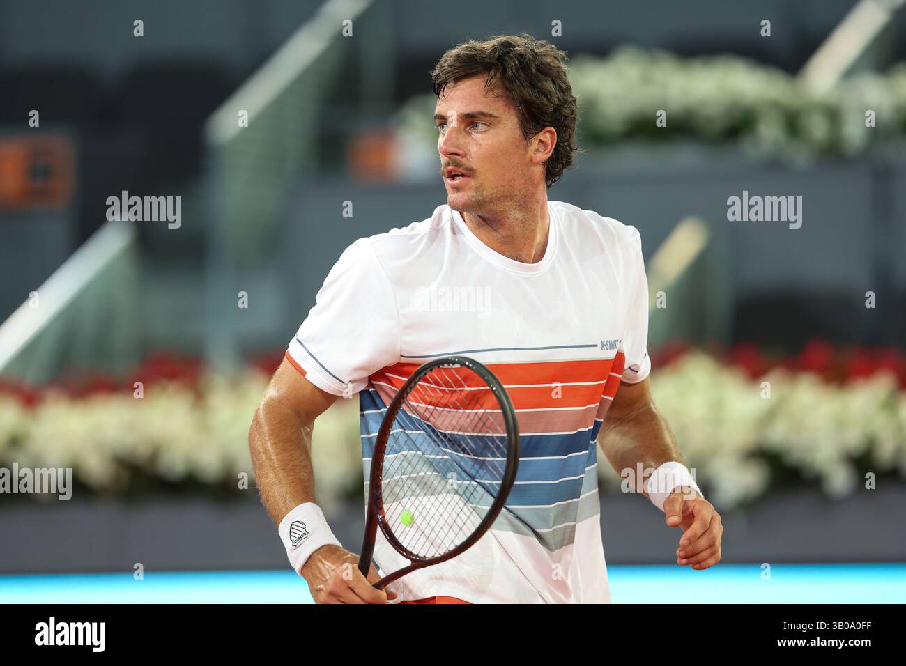 Borna Gojo of Croatia gestures against Gael Monfils of France during ...