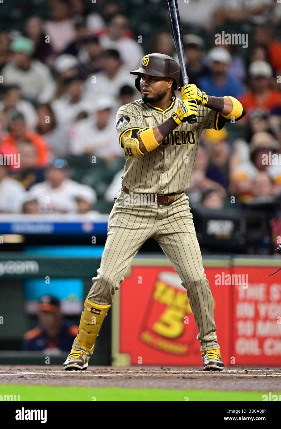 San Diego Padres first base Luis Arraez (4) in the first inning during ...
