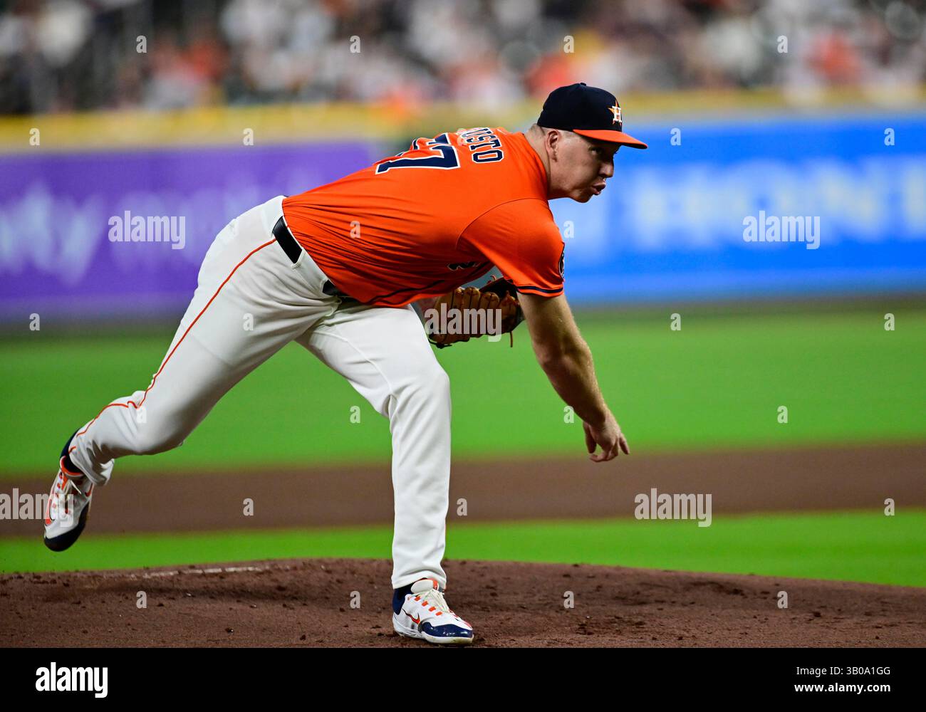 Houston Astros starting pitcher Ryan Gusto (67) in the second inning ...