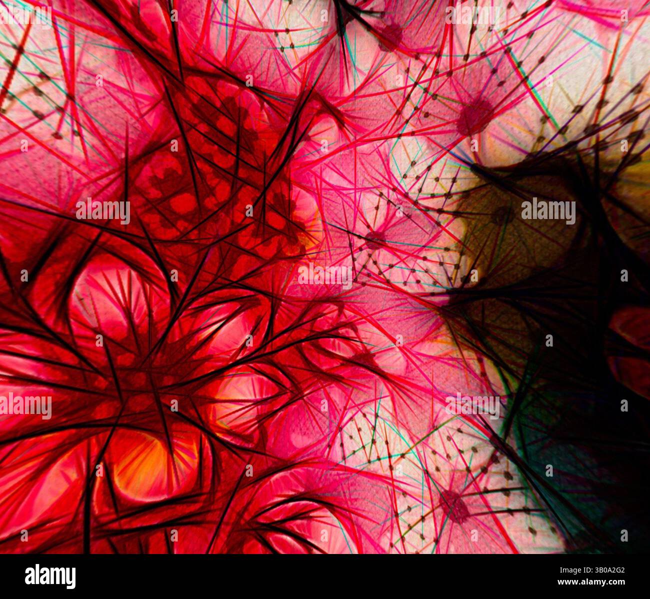 A vibrant display of intricate patterns and swirling colors, blending ...